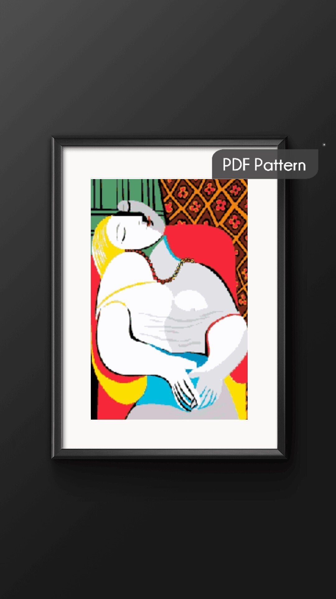 The Dream Picasso Cross Stitch Pattern, Famous Painting, Modern Cross ...