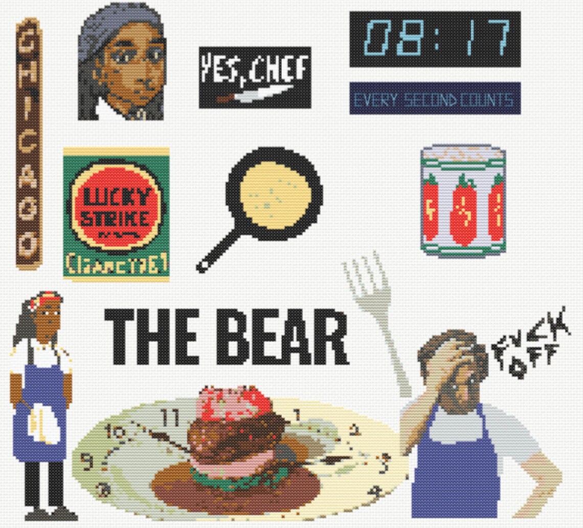 The Bear TV Show Cross Stitch Pattern Instant Download Hulu - Etsy