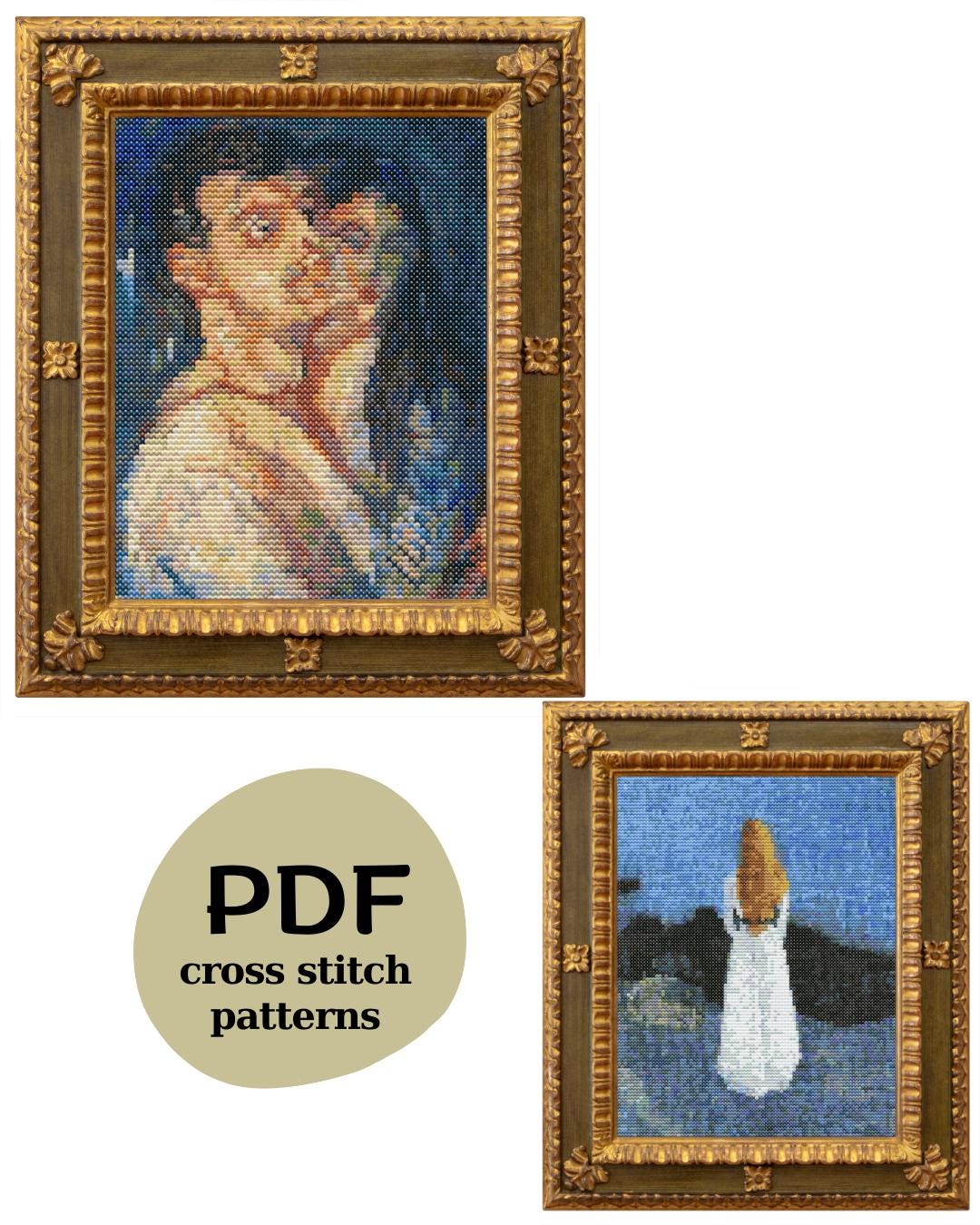 Edvard Munch Cross Stitch Pattern Set, Art Embroidery (PDF Pattern) - Etsy