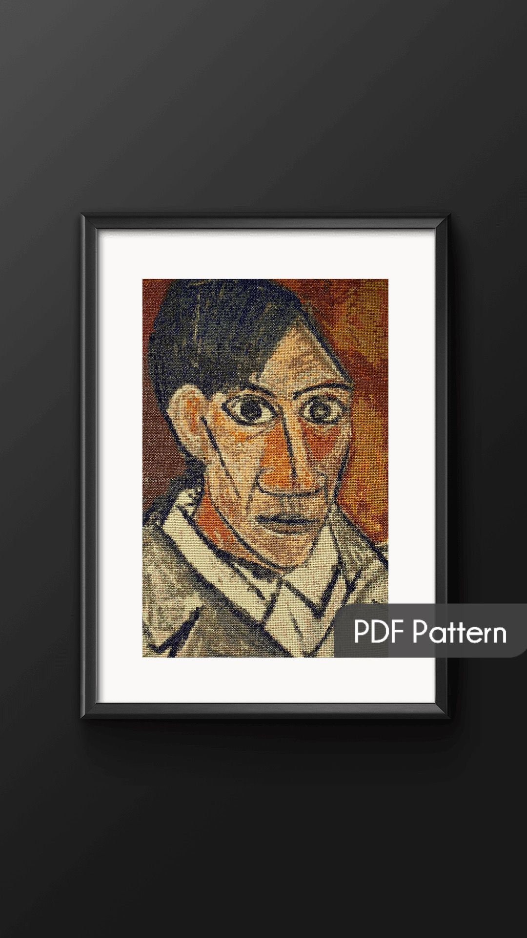 Pablo Picasso Self Portrait Cross Stitch PDF Pattern /instant Digital ...