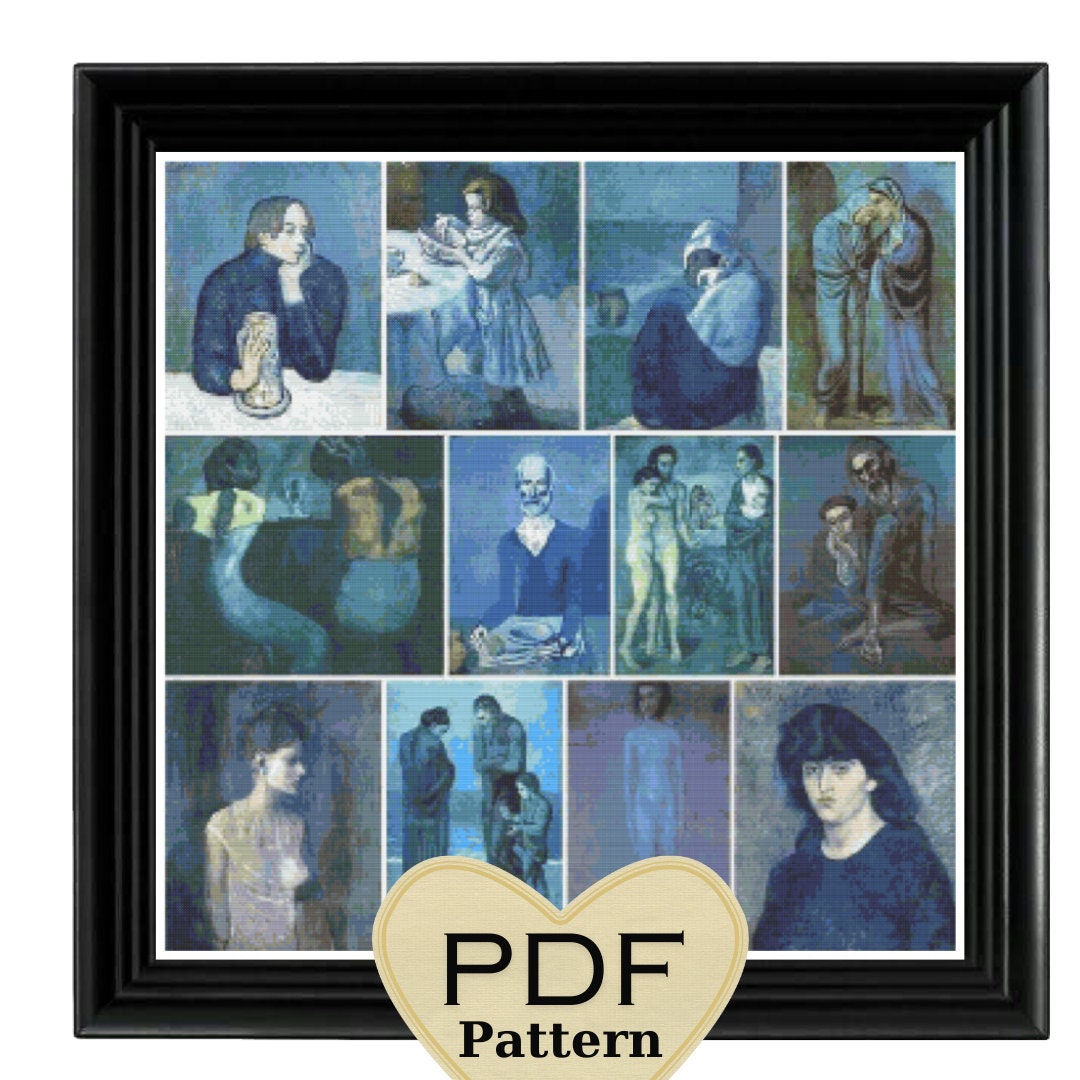 Set of 12 Tiny Pablo Picasso Cross Stitch Pattern, Small Art Cross ...