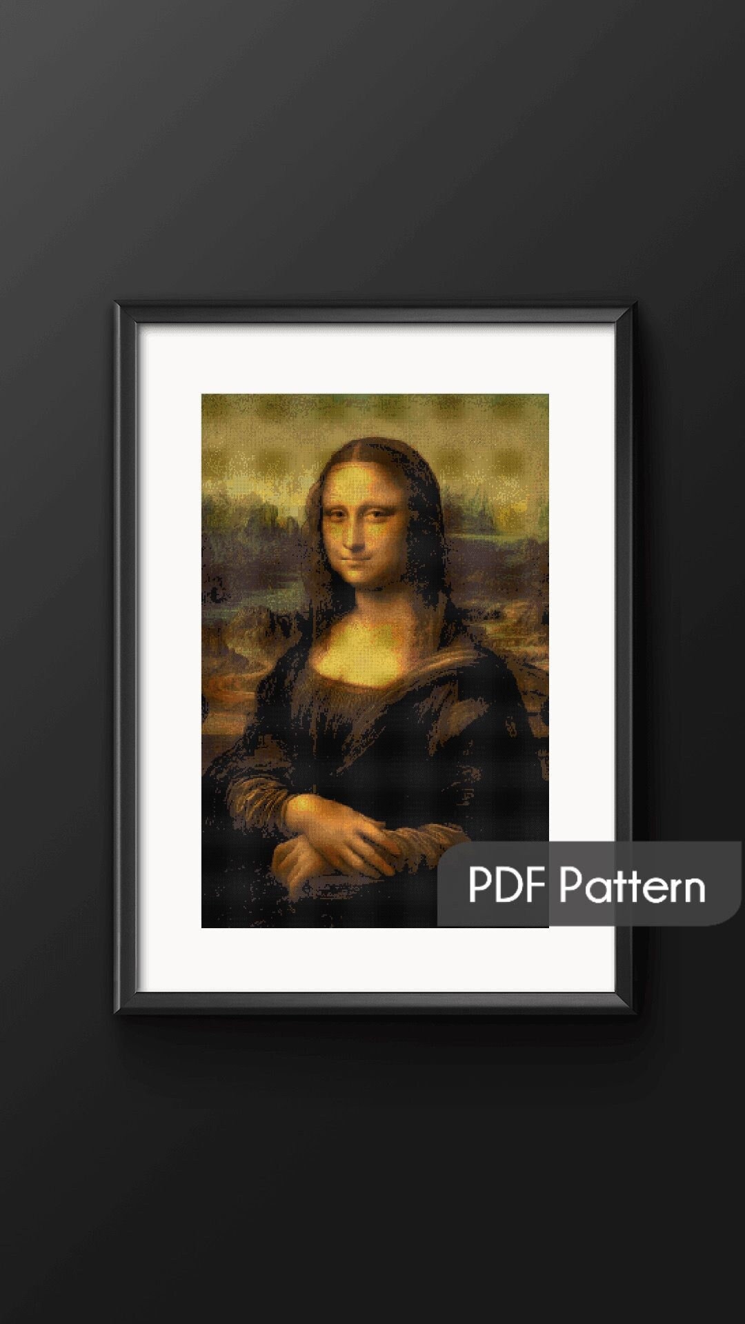 Mona Lisa by Leonardo Da Vinci, Cross Stitch Pattern, Gallery Wall ...