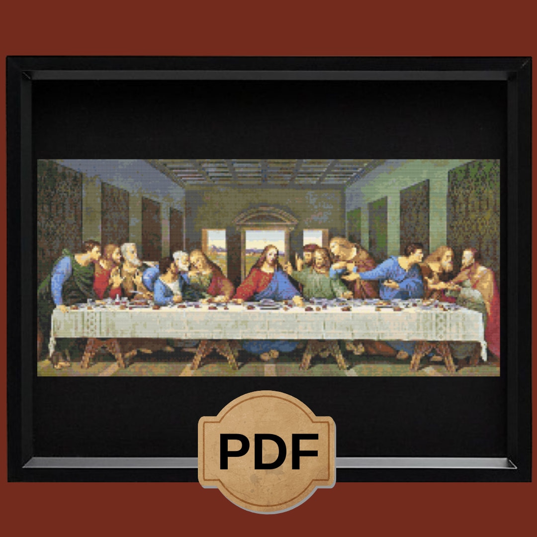 The Last Supper Cross Stitch Pattern: Leonardo Da Vinci Embroidery (PDF ...