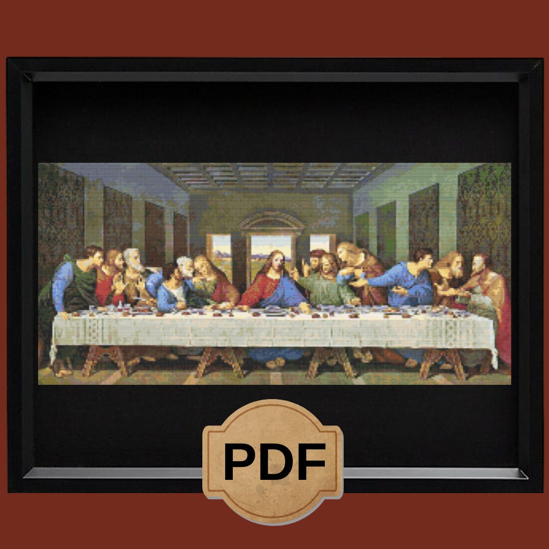 The Last Supper Cross Stitch Pattern, Leonardo Da Vinci, Printable ...