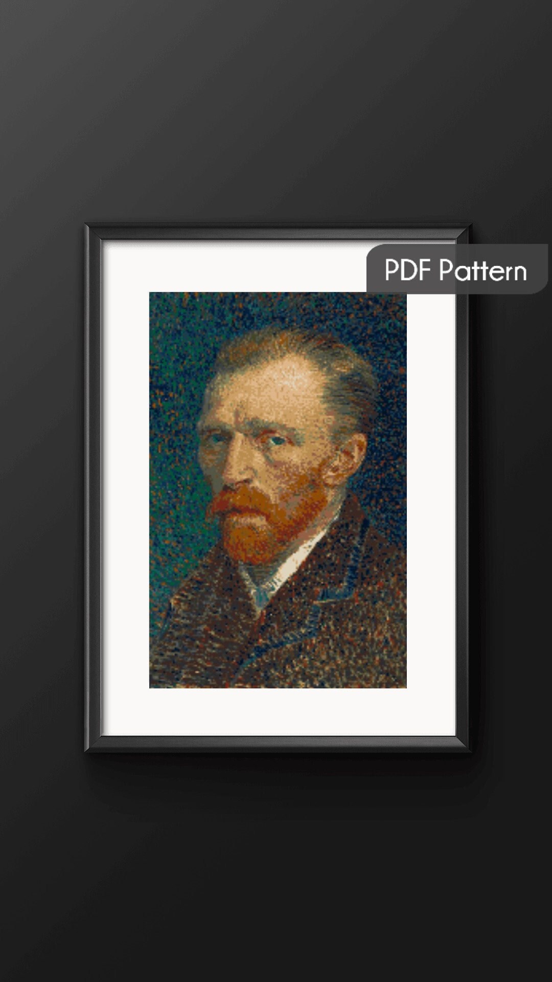 Van Gogh Self-portrait Cross Stitch Pattern: Masterpiece Artwork (PDF ...
