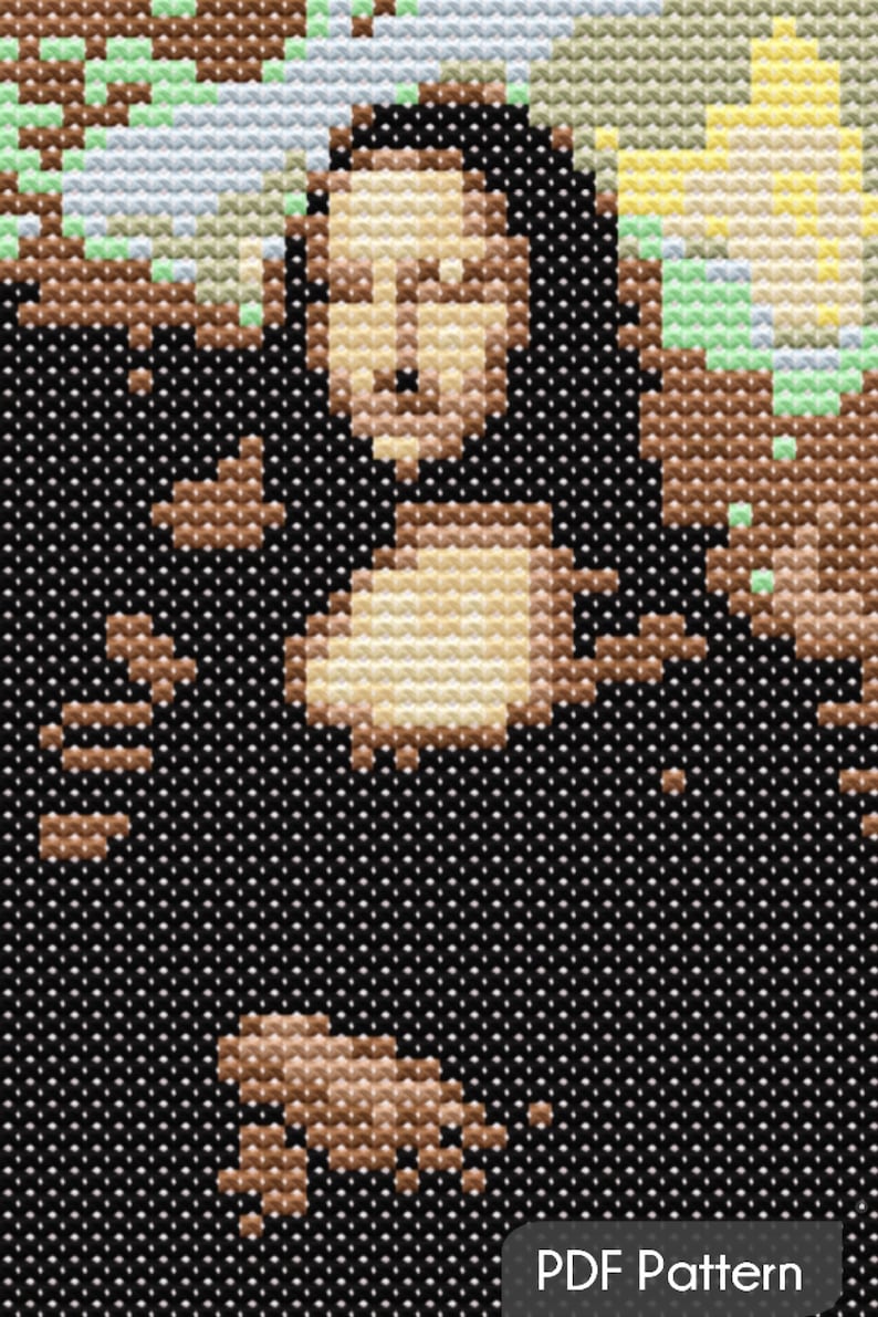 Mona Lisa Mini Cross Stitch Pattern Leonardo Da Vinci - Etsy