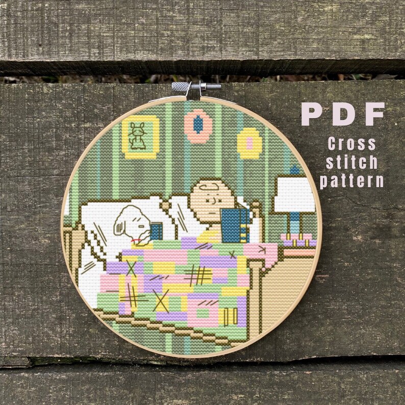 Snoopy and Charlie Brown Cross Stitch Pattern, PEANUTS, Cartoon ...
