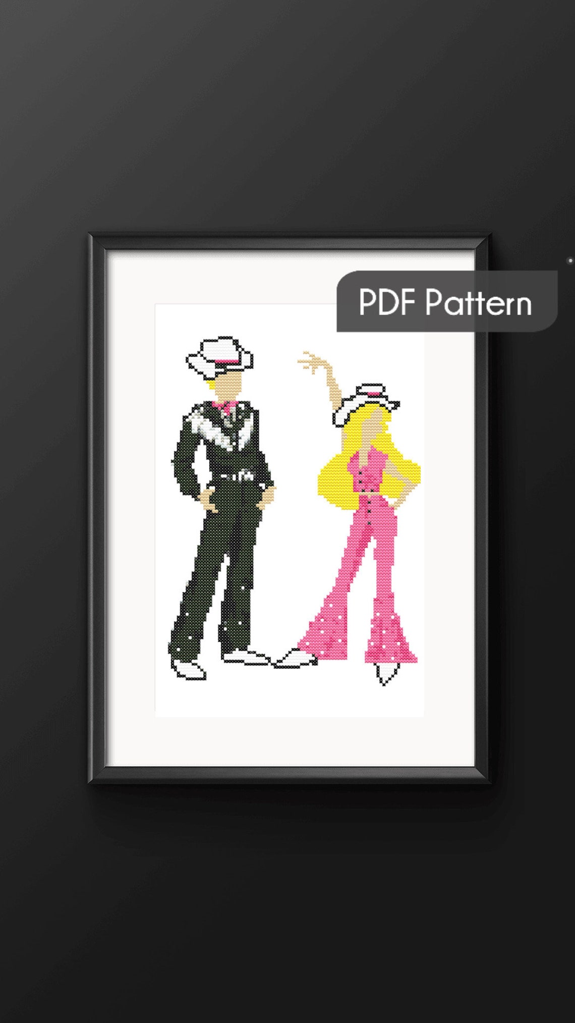 BARBIE and Ken Cross Stitch Pattern, Instant Download, Barbie Costume ...