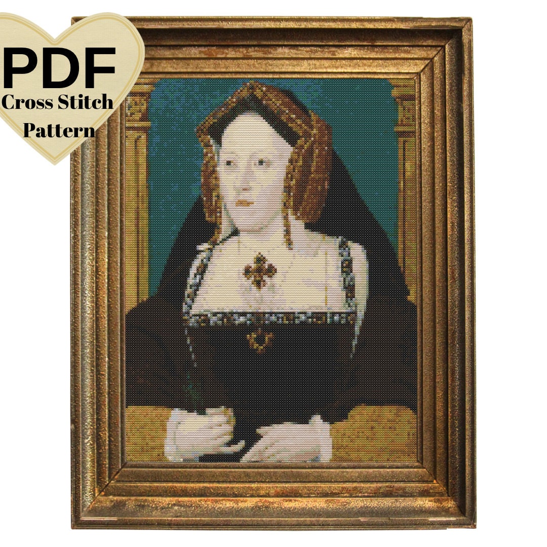 Catherine of Aragon Cross Stitch Pattern: Tudor Portrait (PDF) - Etsy