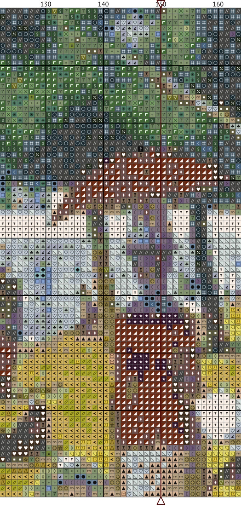 Cross Stitch Pattern, A Sunday Afternoon on the Island of La Grande Jatte, Georges Seurat ...