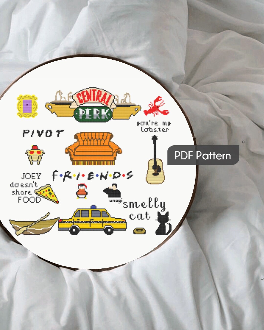 Friends Cross Stitch Pattern, Digital Download, Easy Counten PDF, Tv ...