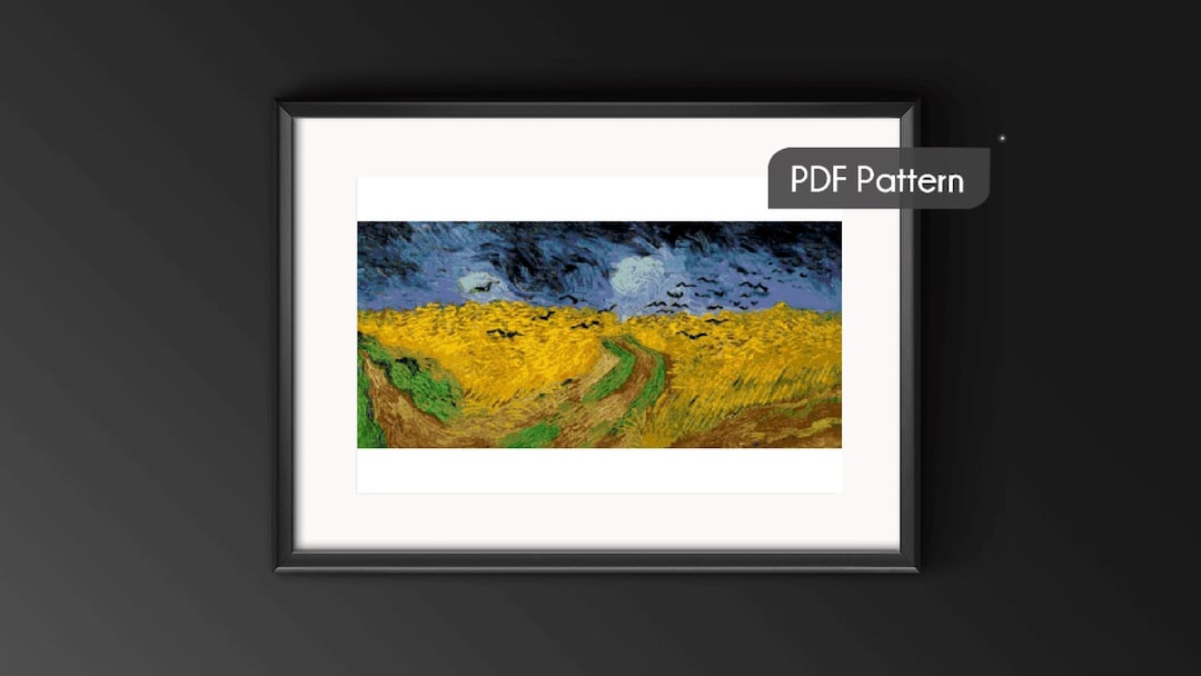 Wheatfield With Crows Cross Stitch Pattern, by Van Gogh, Artwork Modern ...