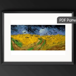 Wheatfield With Crows Cross Stitch Pattern, by Van Gogh, Artwork Modern ...