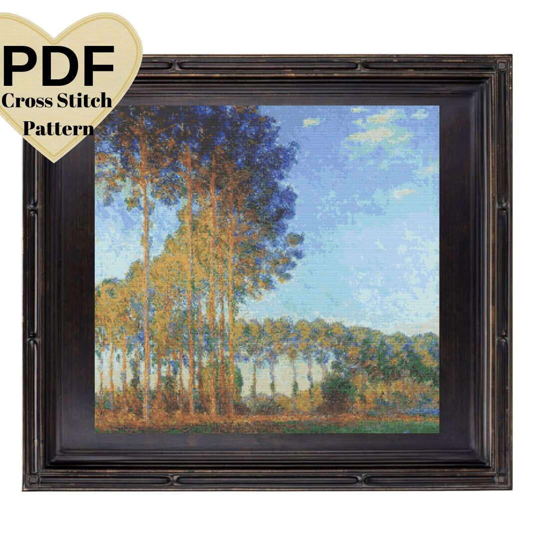 Claude Monet Cross Stitch Pattern, Impressionism, Digital Download ...