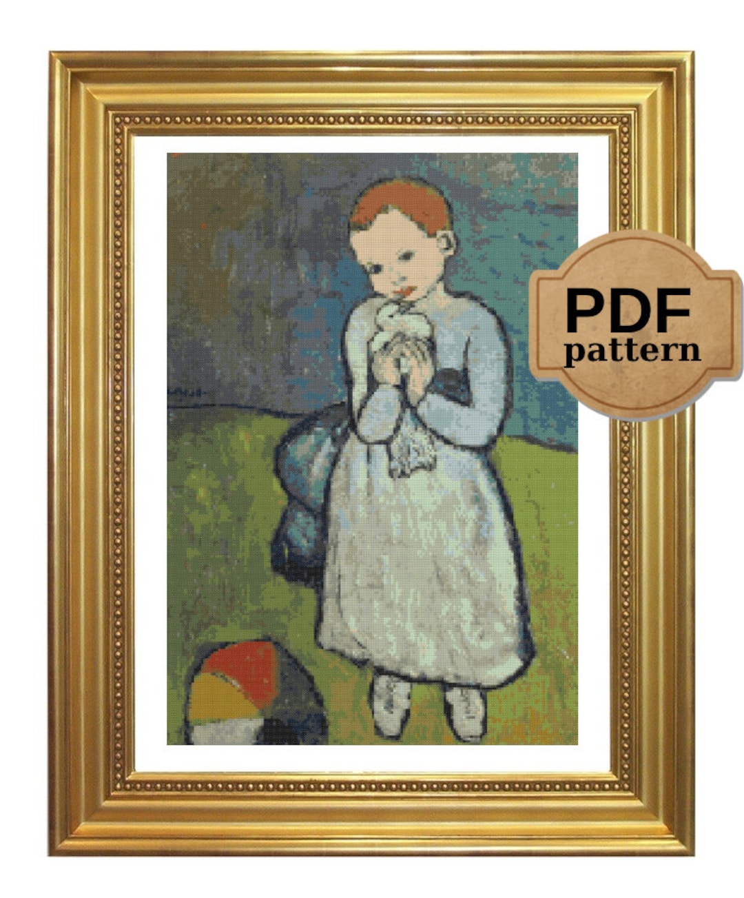 Child With a Dove by Pablo Picasso Cross Stitch Pattern, Instant ...