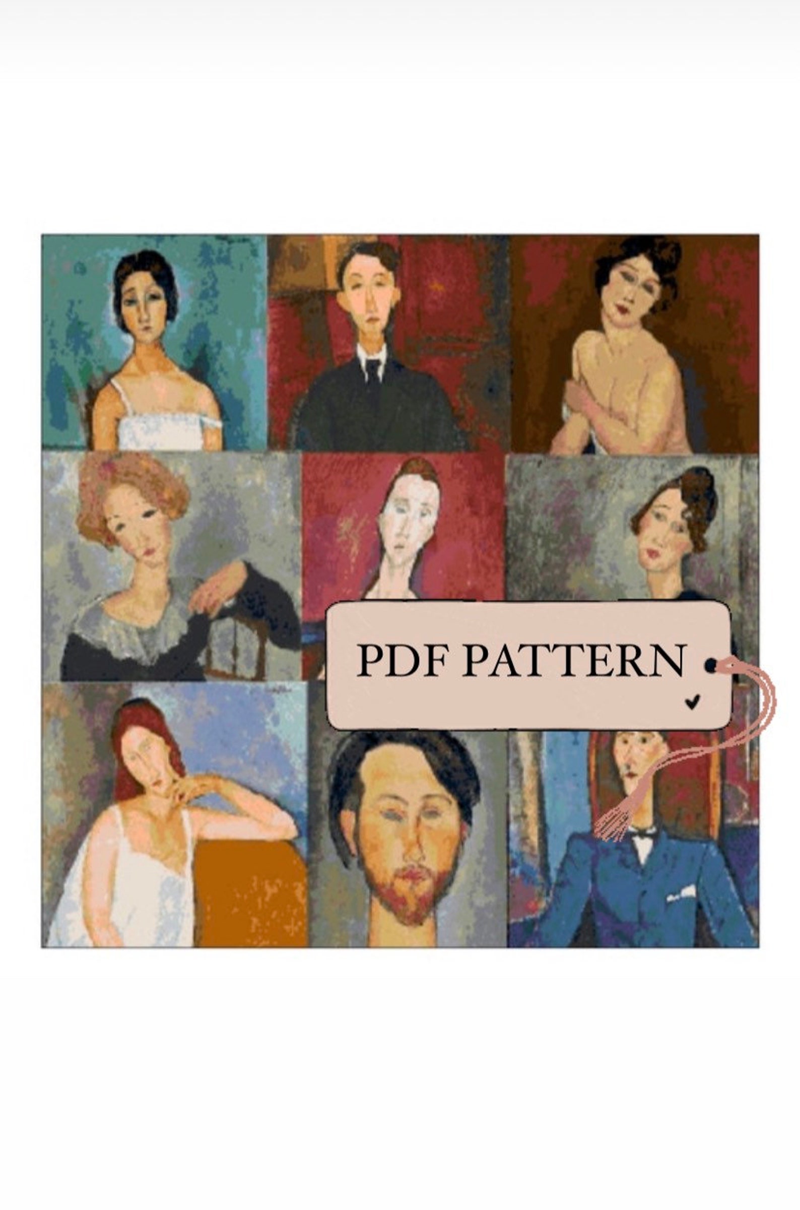 Amedeo Modigliani 9 Different Works Cross Stitch Pattern - Etsy