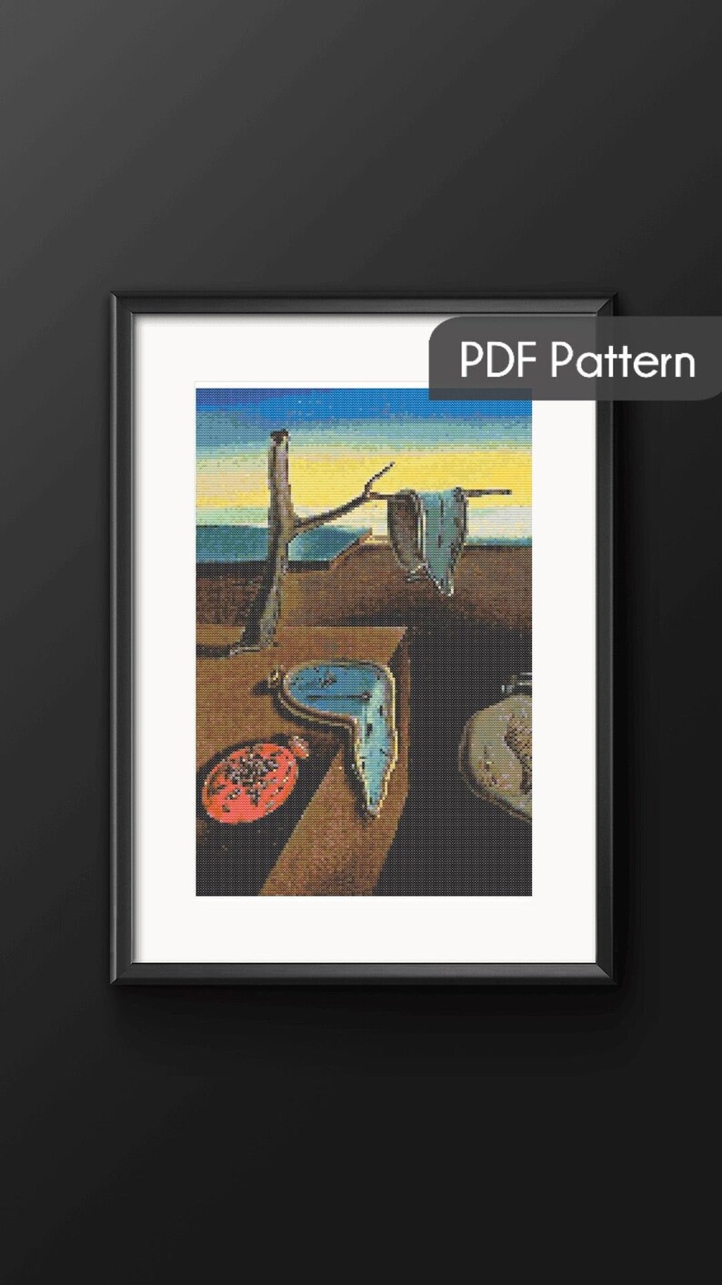 The Persistence of Memory / Salvador Dali / Small Mini Art Cross Stitch ...