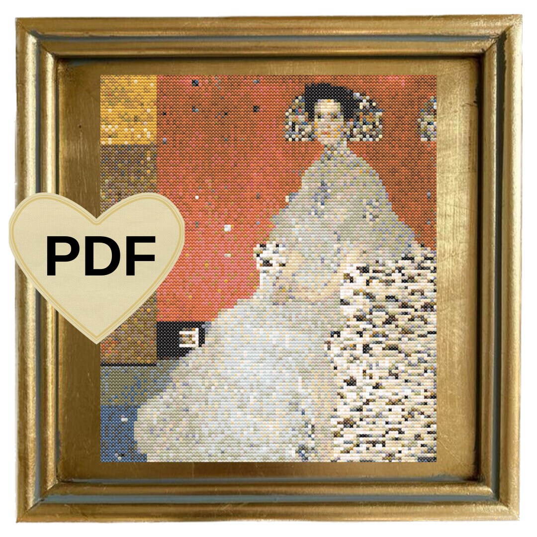 Gustav Klimt Cross Stitch Pattern PDF, Instant Download, Portrait of ...