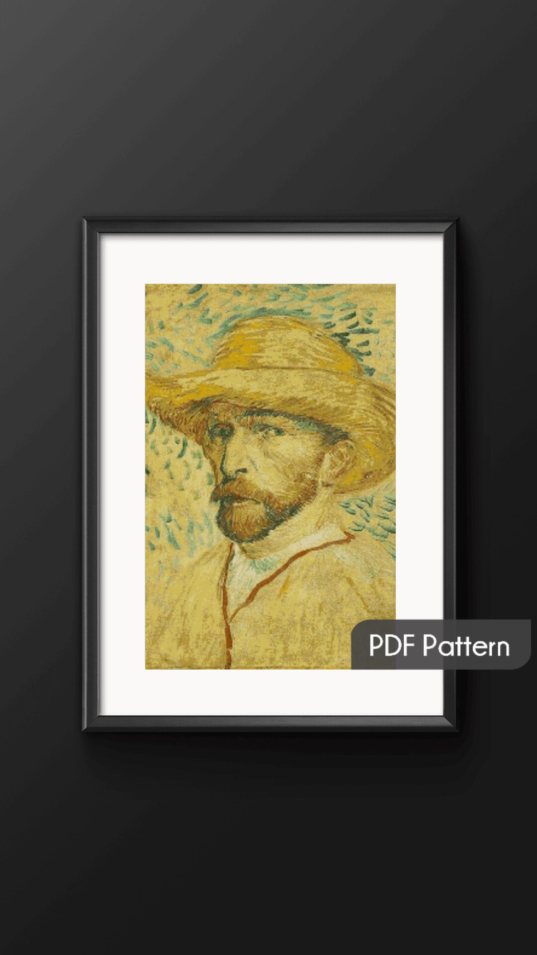 Van Gogh Self-portrait Cross Stitch Pattern: Famous Artwork (PDF ...