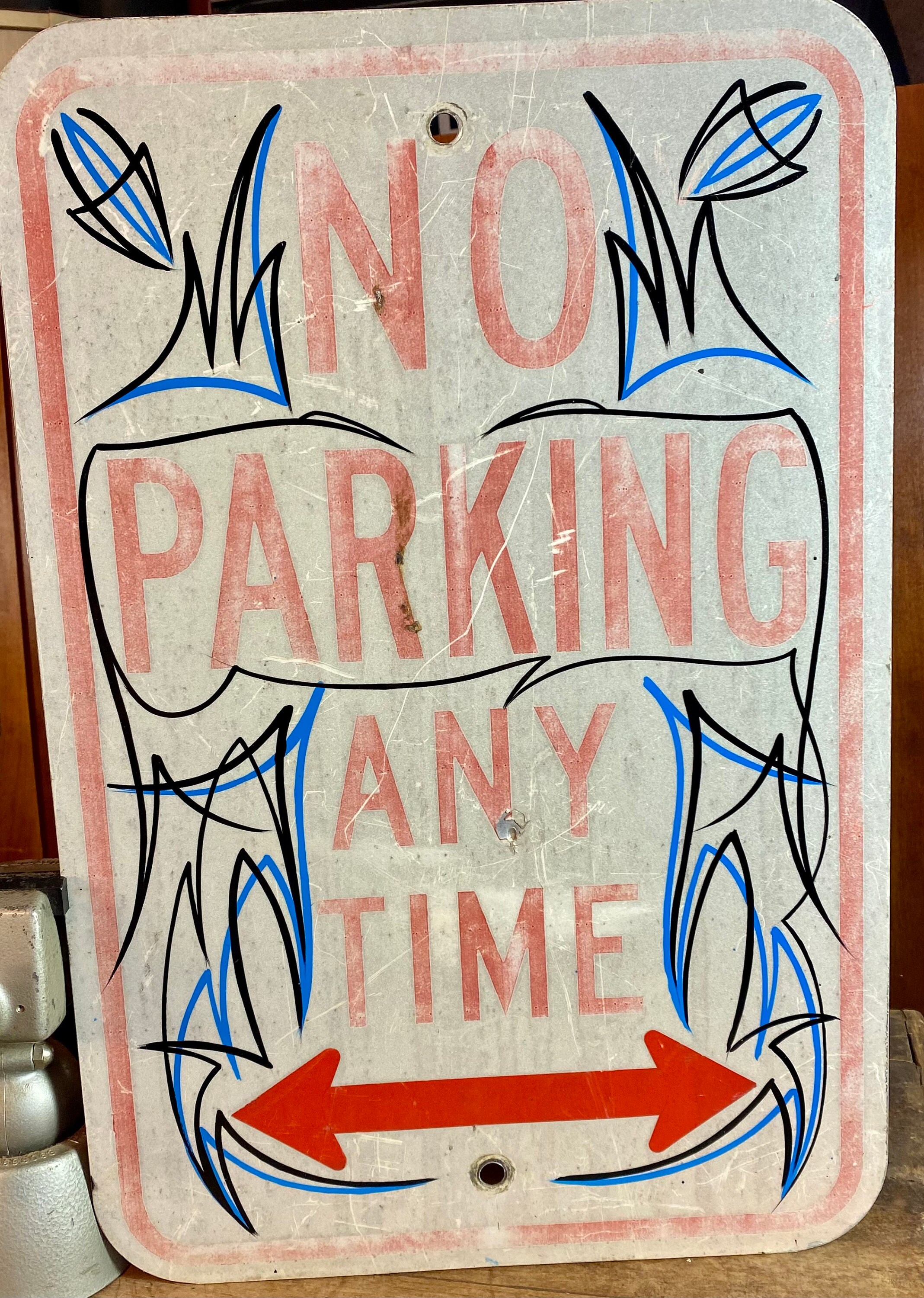 Pinstriped Street Sign Decommissioned No Parking - Etsy