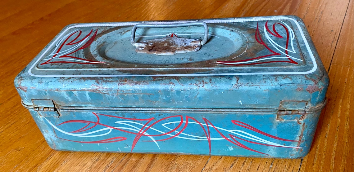 Hand Painted, Lettered and Pinstriped Toolbox/tacklebox - Etsy
