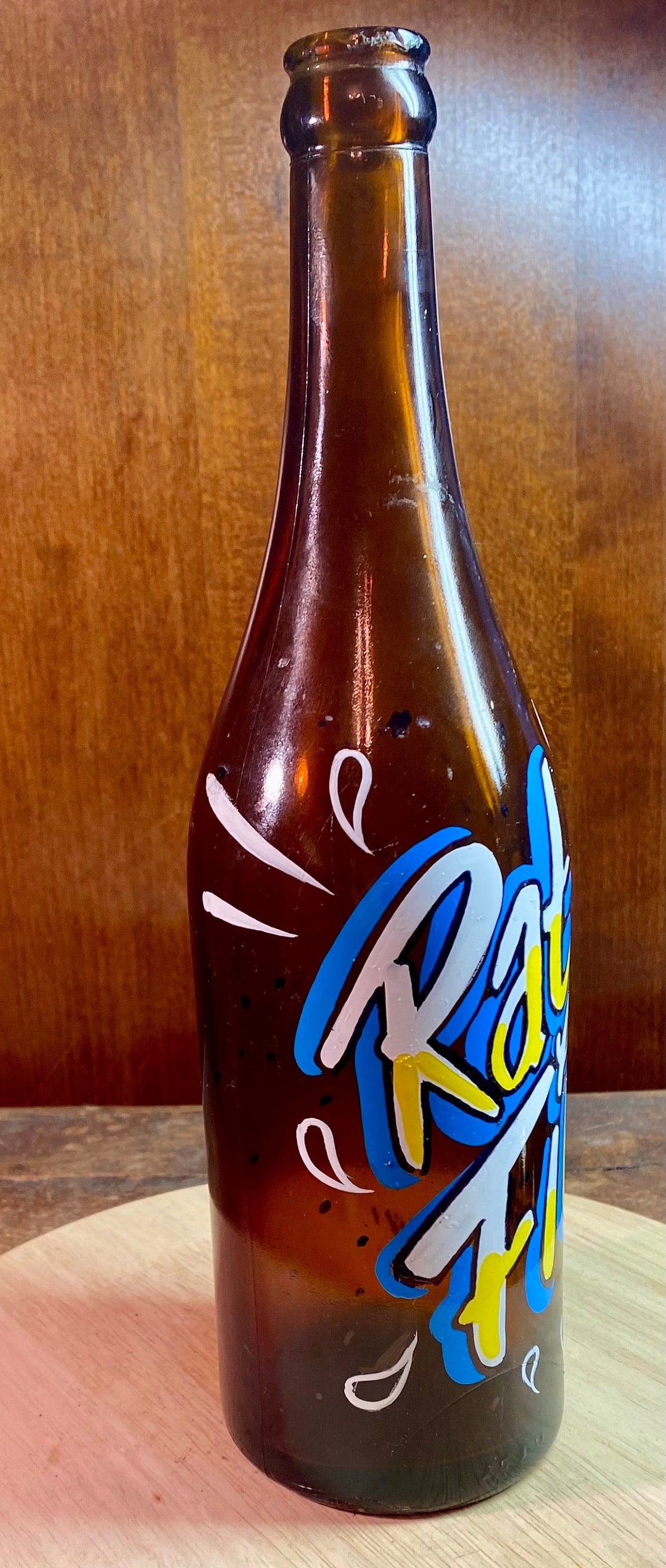 Glass “rat Fink” Bottle Hand Painted and Striped - Etsy