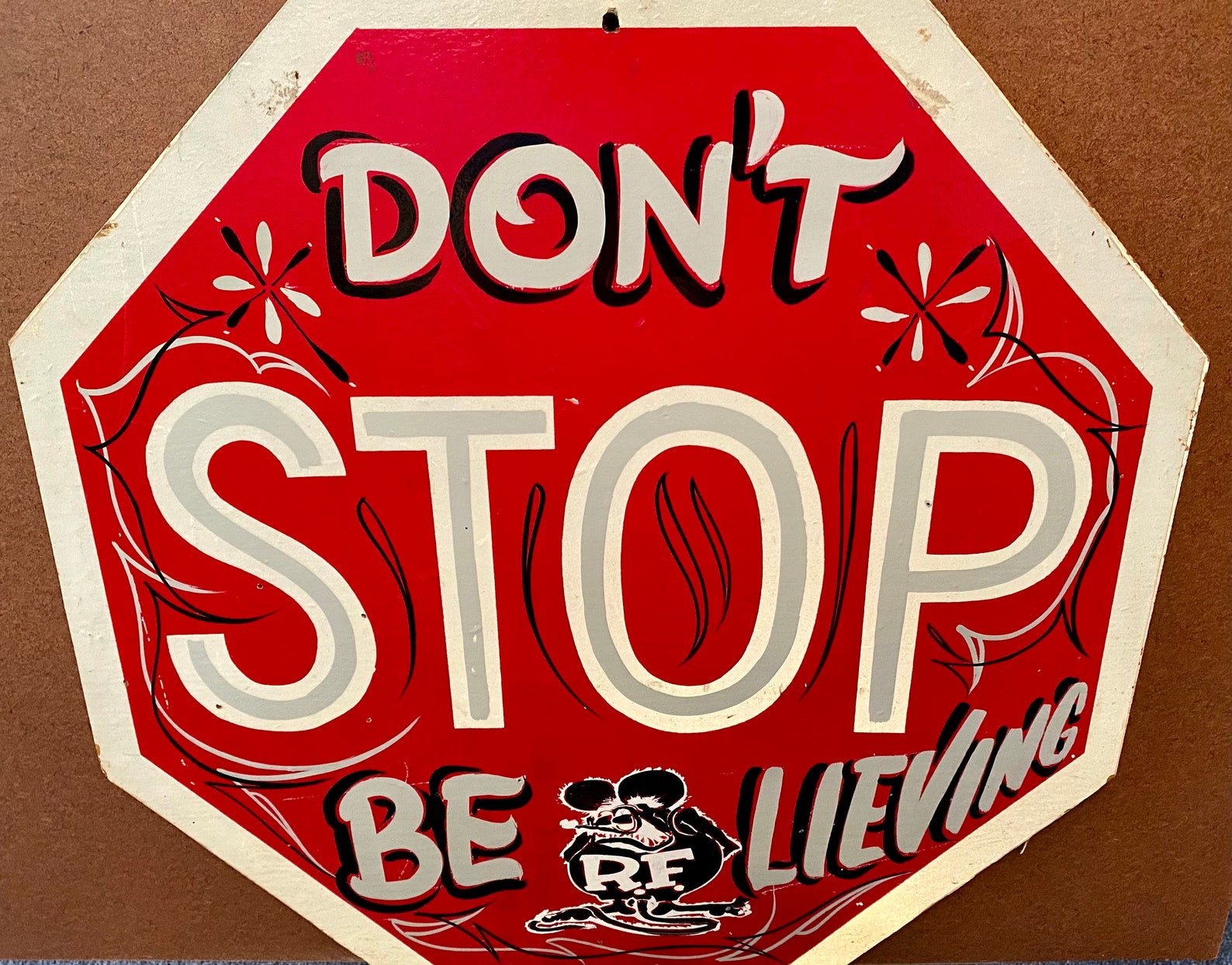 Wood Stop Sign - Rat Fink Striping and Lettering - Etsy