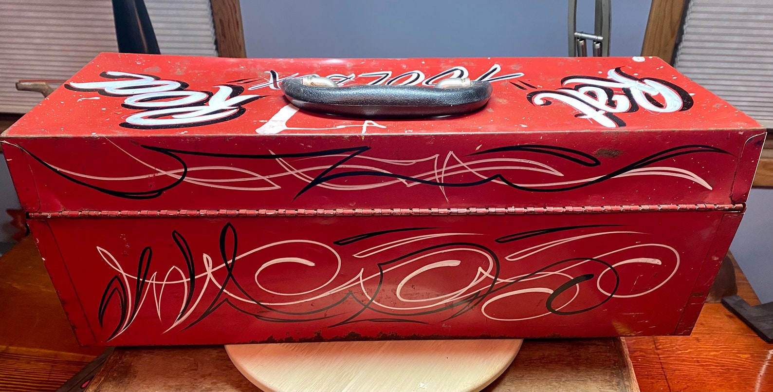 Vintage Metal Toolbox With Custom Pinstriping and Hand Lettering - Etsy