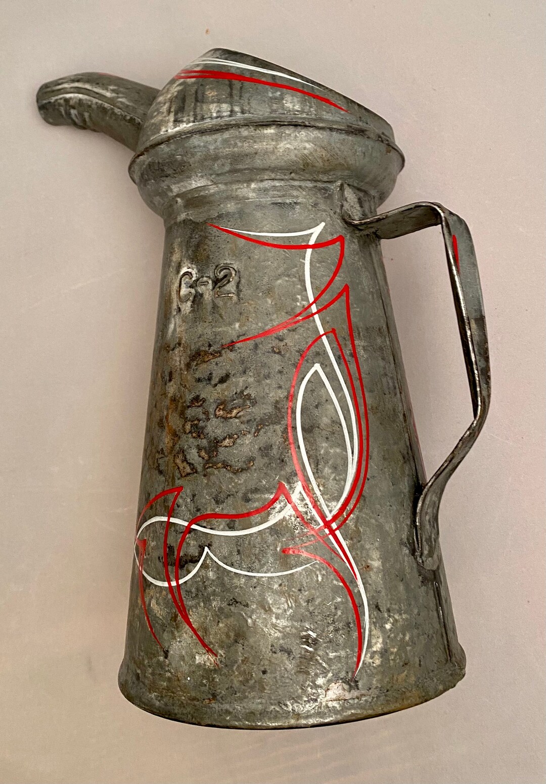 Oil Filler Galvanized Can With Custom Pinstriping - Etsy