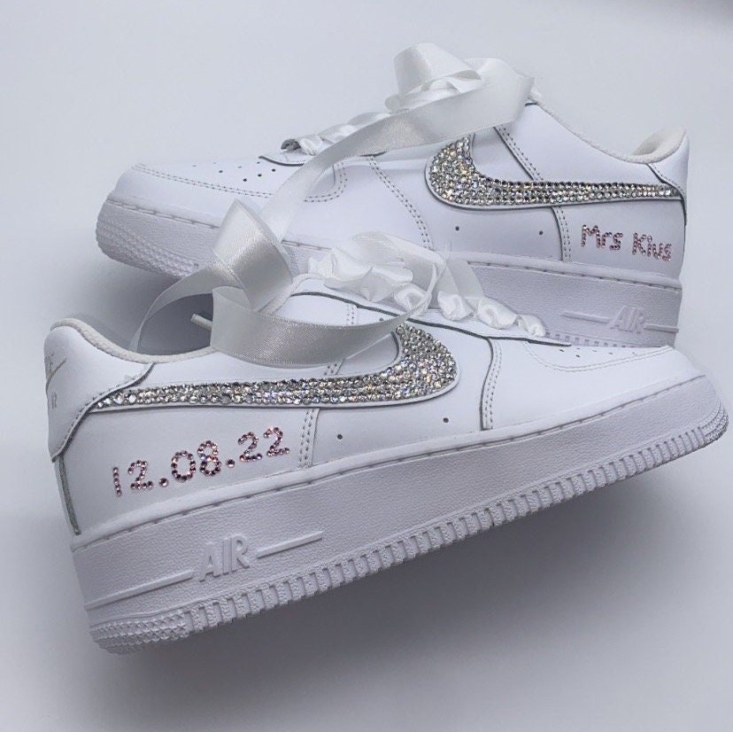 Personalised Nike Air Force 1 White Wedding Sneakers // - Etsy UK