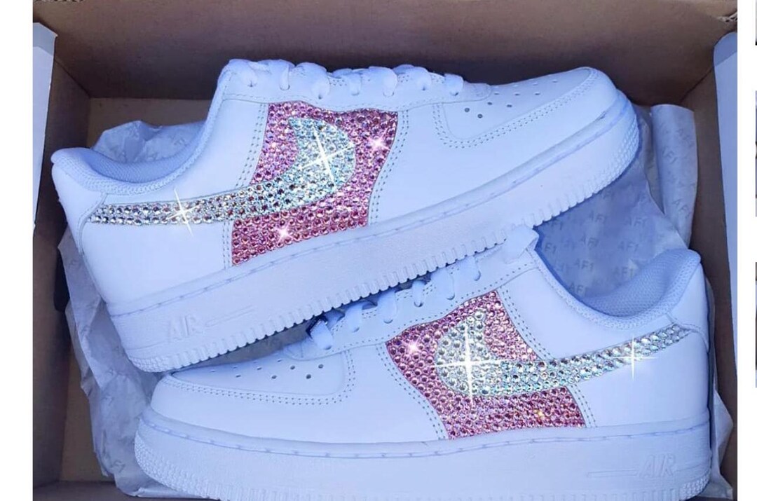 Personalised Air Force 1 White Wedding Sneakers // Blinged Out With ...