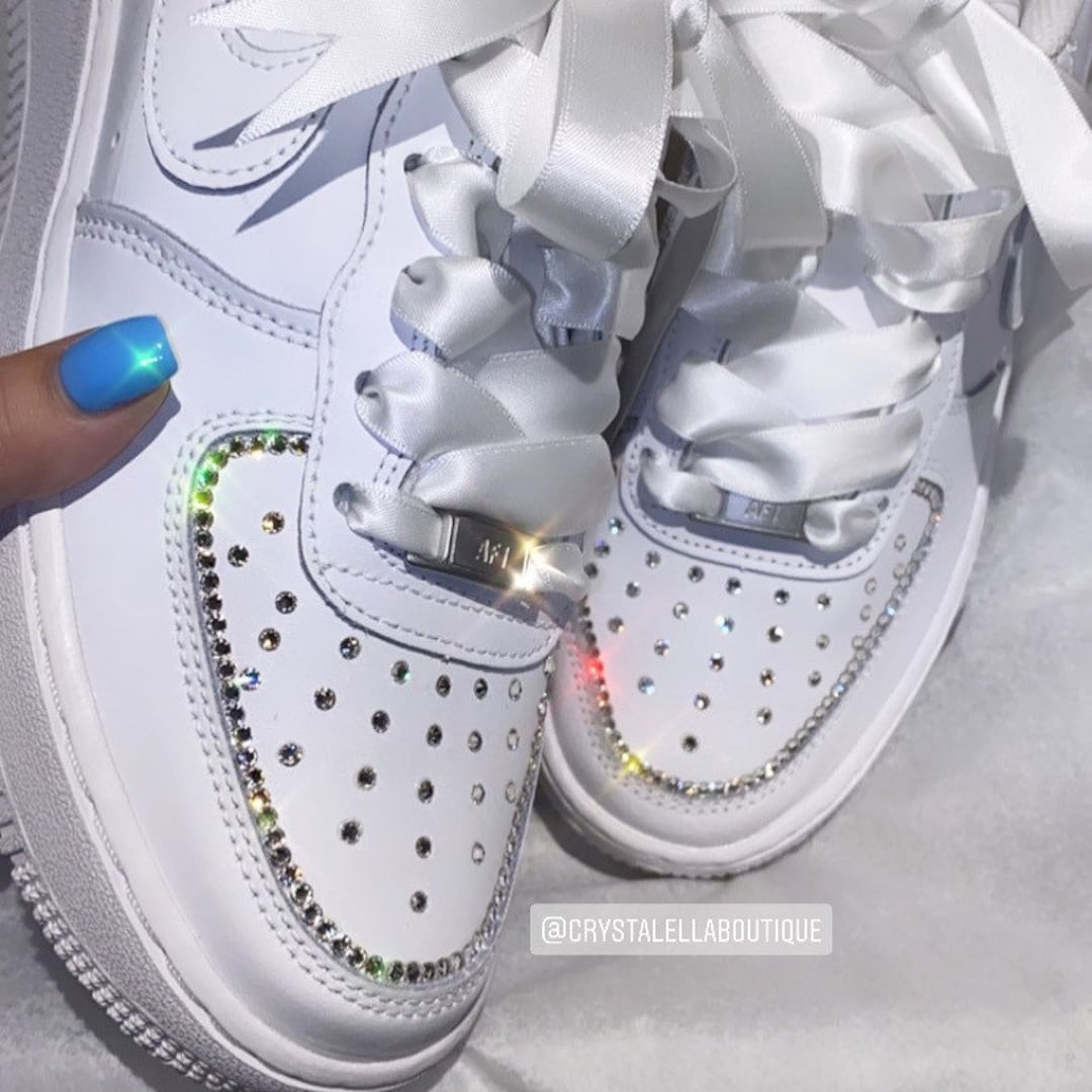 Blinged Air Force 1 Sneakers: Custom Crystal Wedding Shoes - Etsy UK