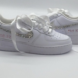 Personalised Air Force 1 White Wedding Sneakers // Blinged Out With ...