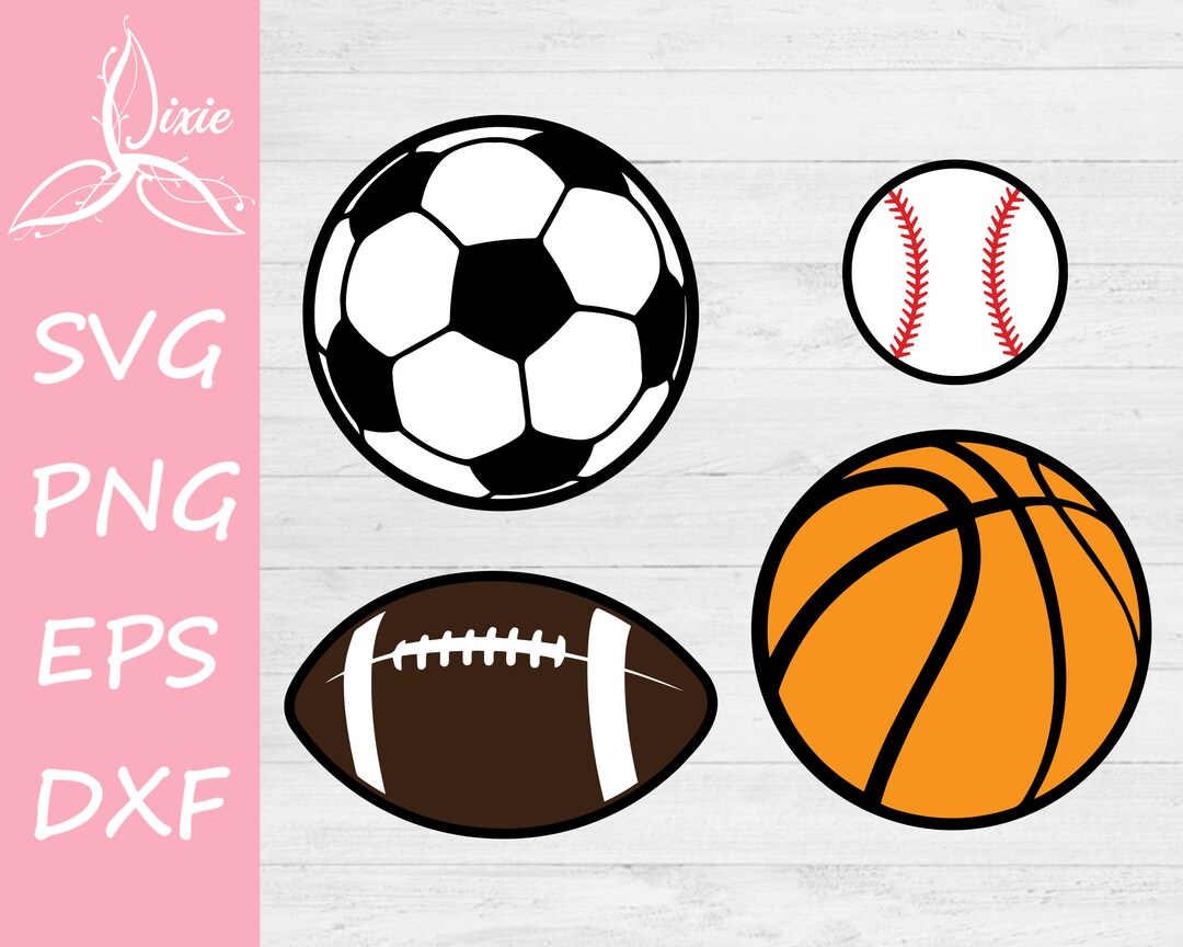 Sport Balls SVG, Sport Balls Cut File, Basketball SVG, Football Ball ...