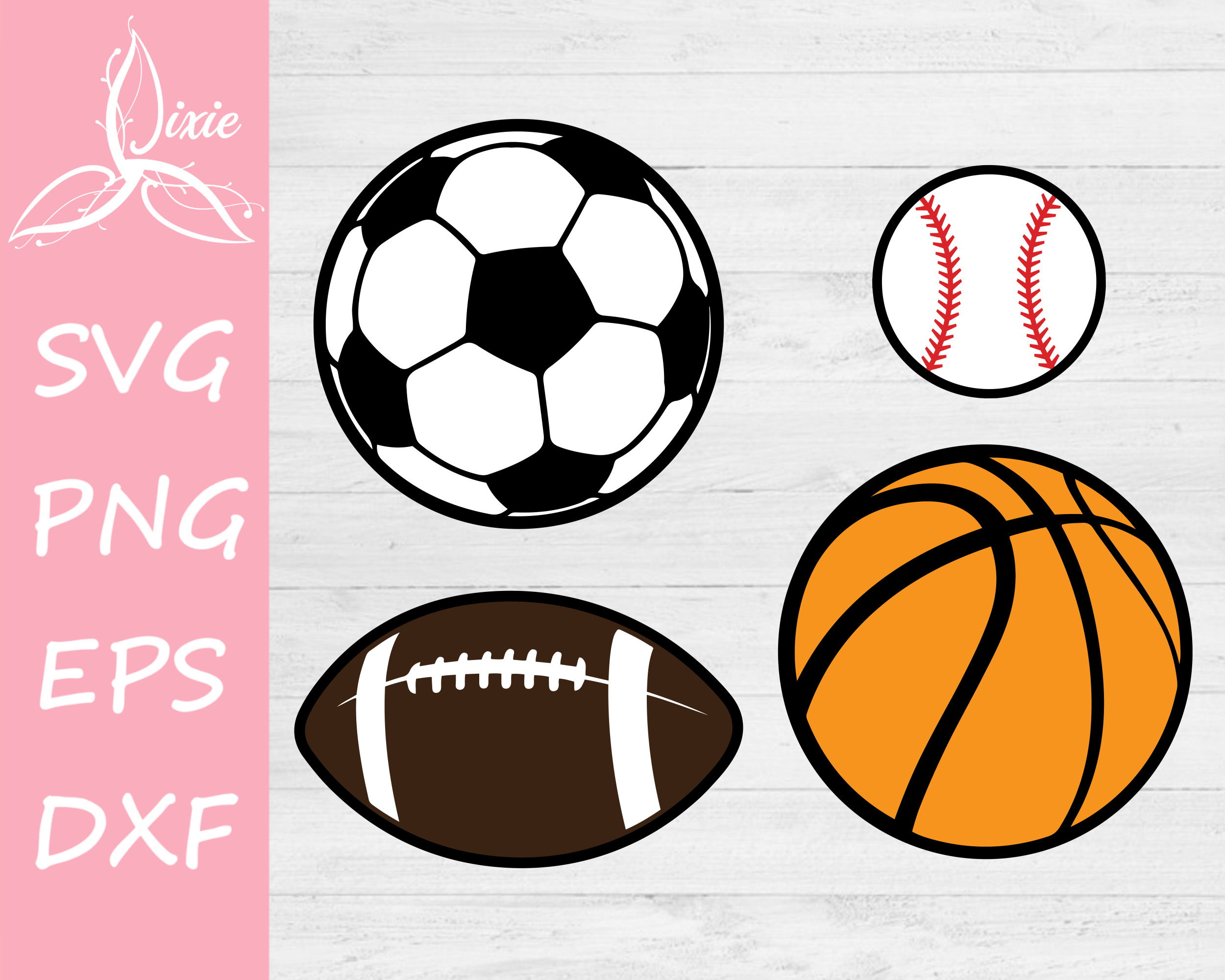 Sport Balls SVG, Sport Balls Cut File, Basketball SVG, Football Ball ...