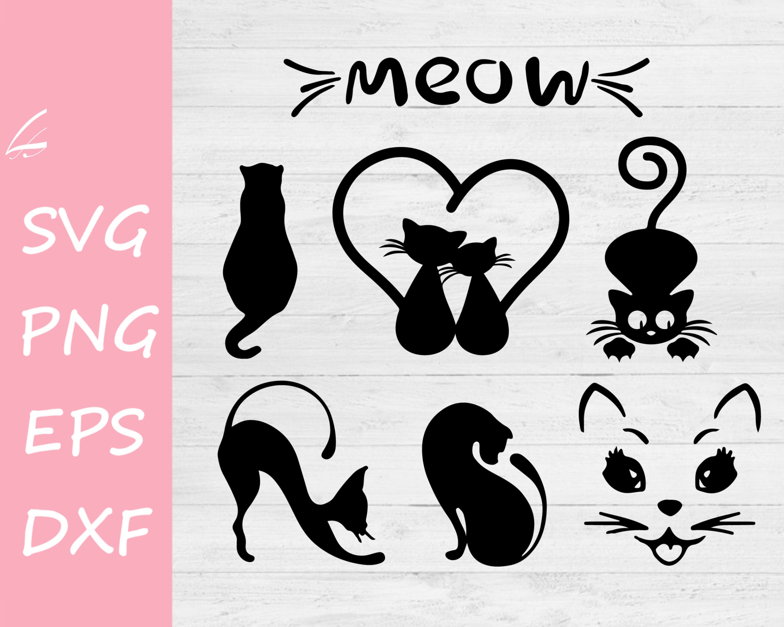 Cat Bundle SVG Funny Cats SVG Cats SVG Set of Cats Cut File - Etsy