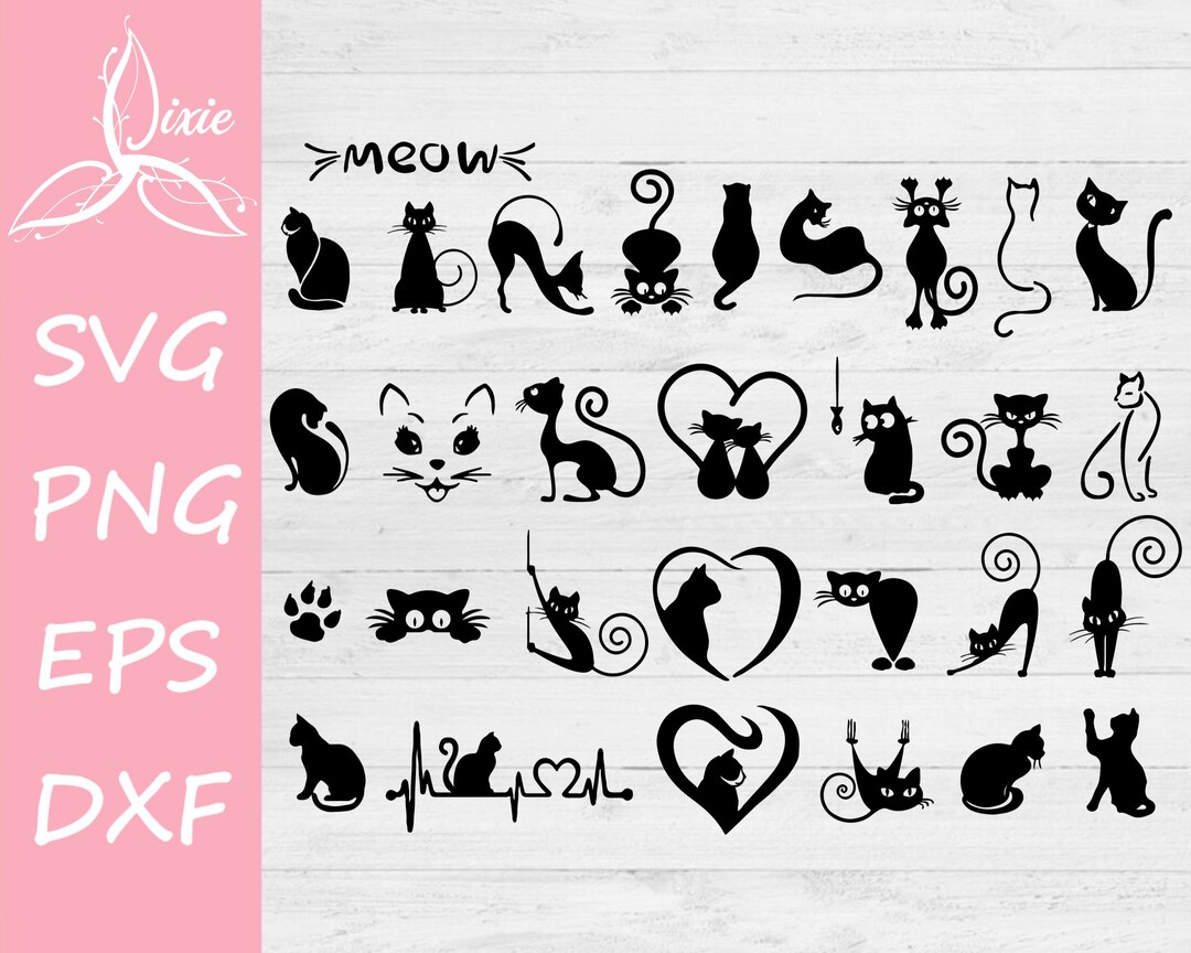 Cat Bundle SVG, Funny Cats SVG, Cats SVG, Set of Cats Cut File for ...