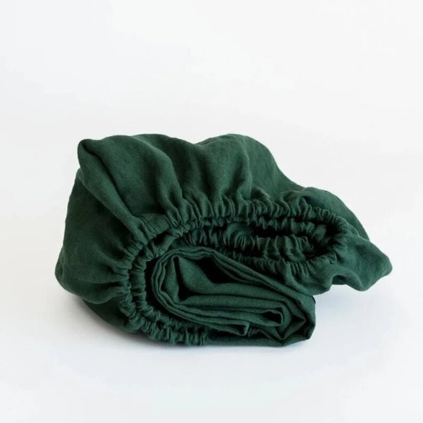 Dark Green Linen Sheets - Etsy
