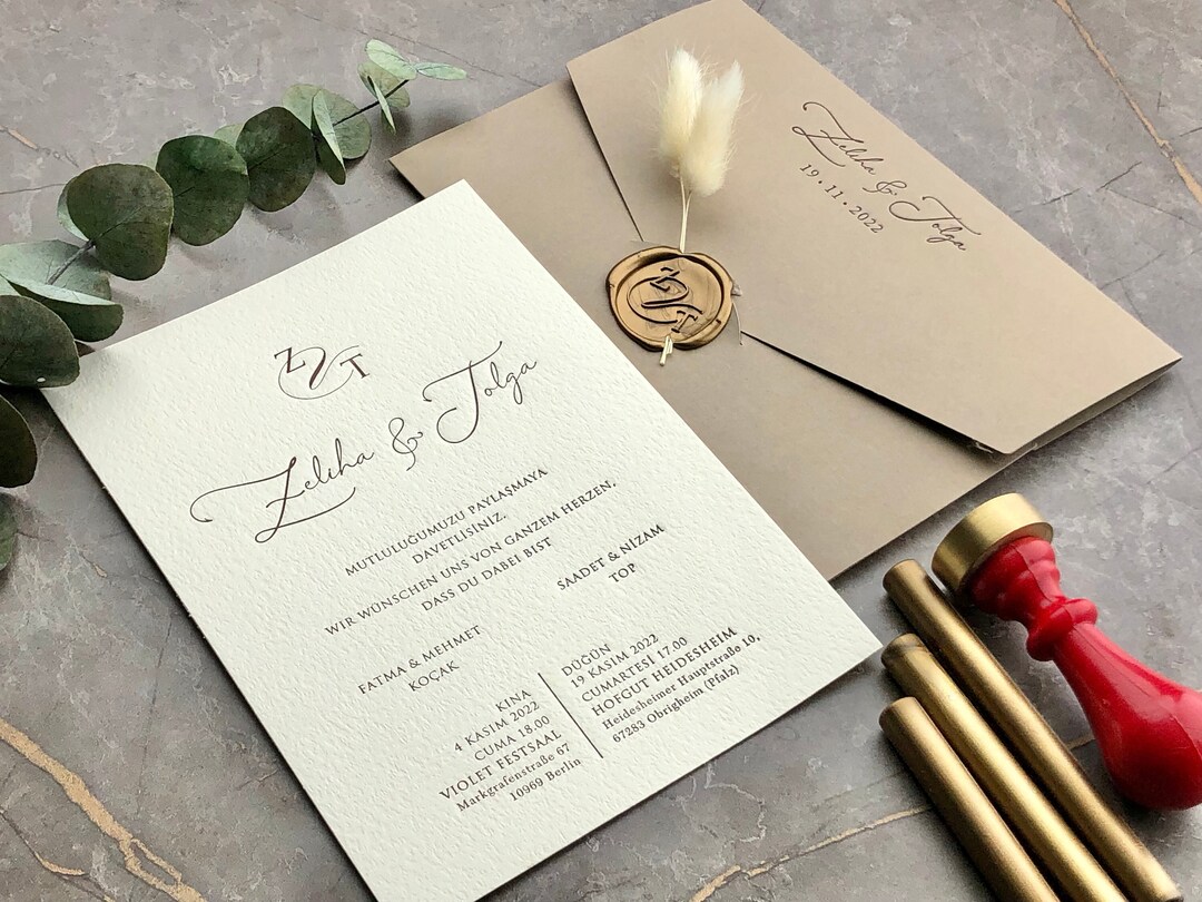 Invitación de Tipografía para Boda, Color de Visón Elegante para ...