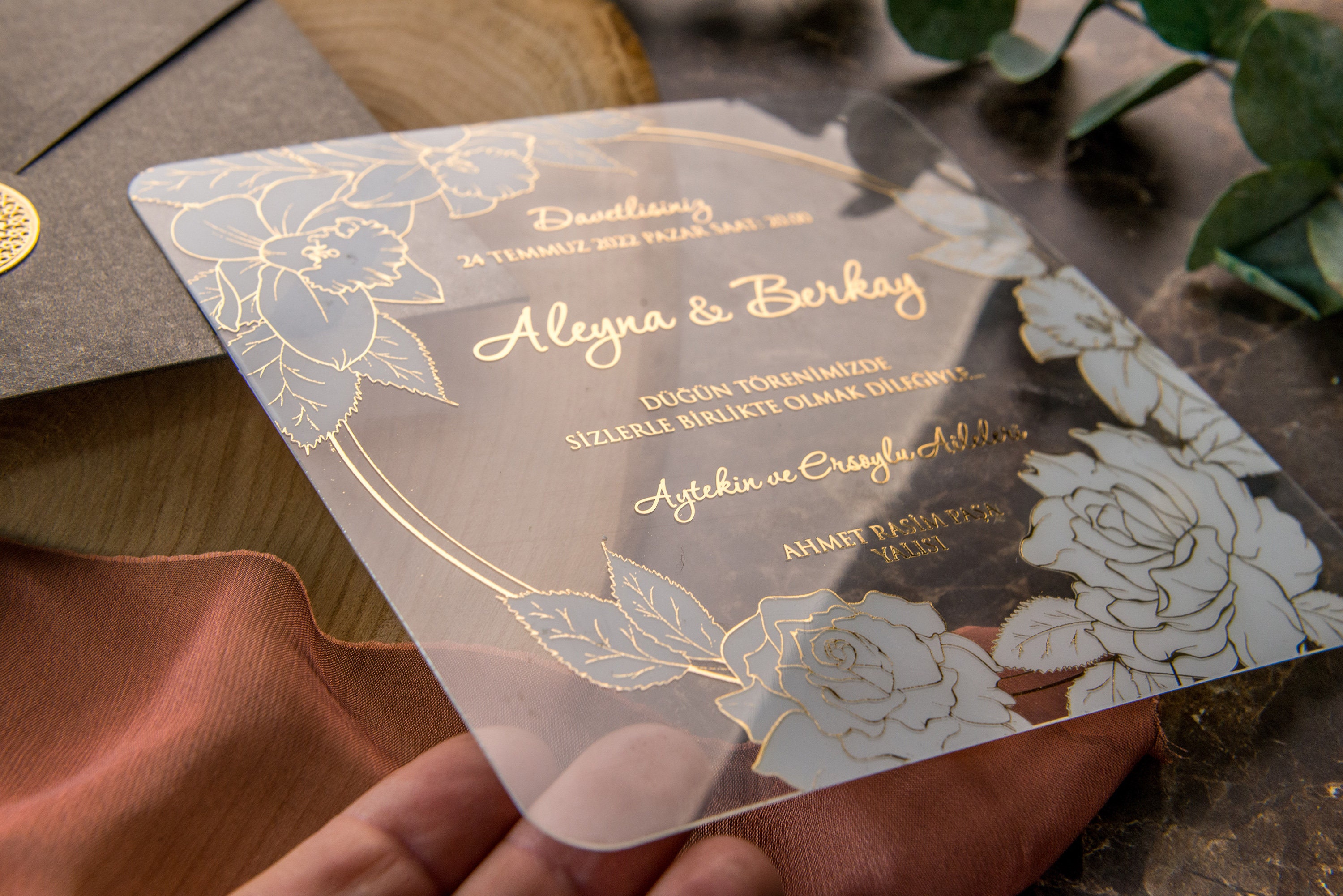 White Rose Acrylic Wedding Invitation Sweet 16 Party Clear - Etsy