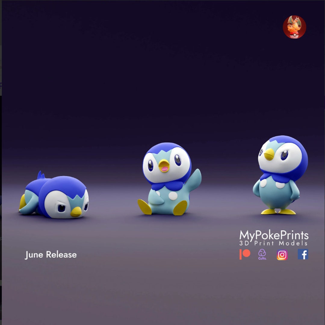 Poke Mini Piplup Resin Figurine - Etsy