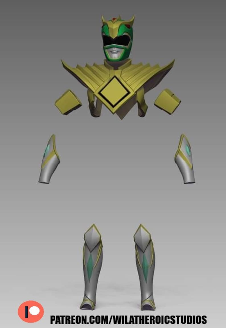 Green Ranger V2 STL Armor Set matthew Cook Version - Etsy
