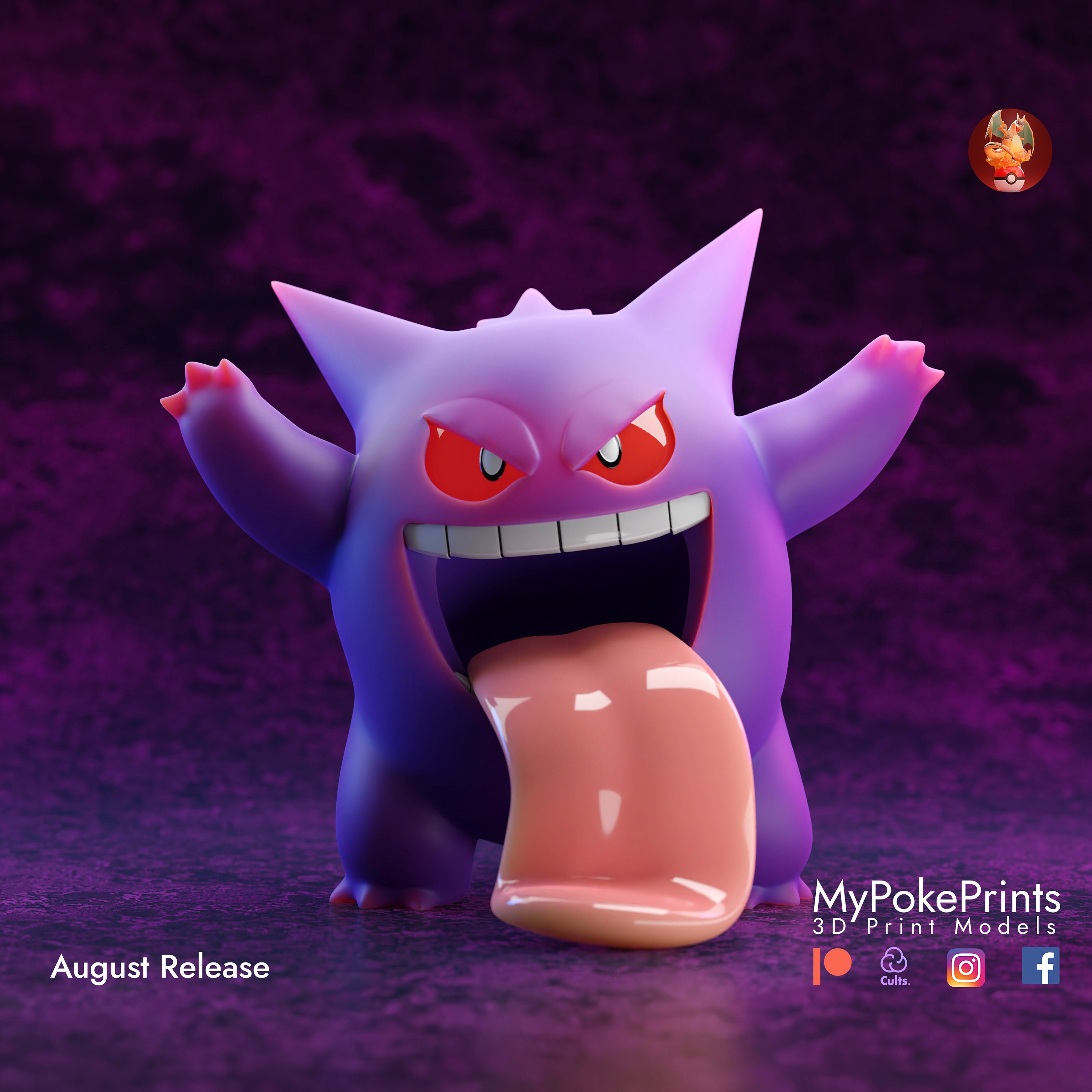 Poke-mini Gengar Resin Figurine - Etsy