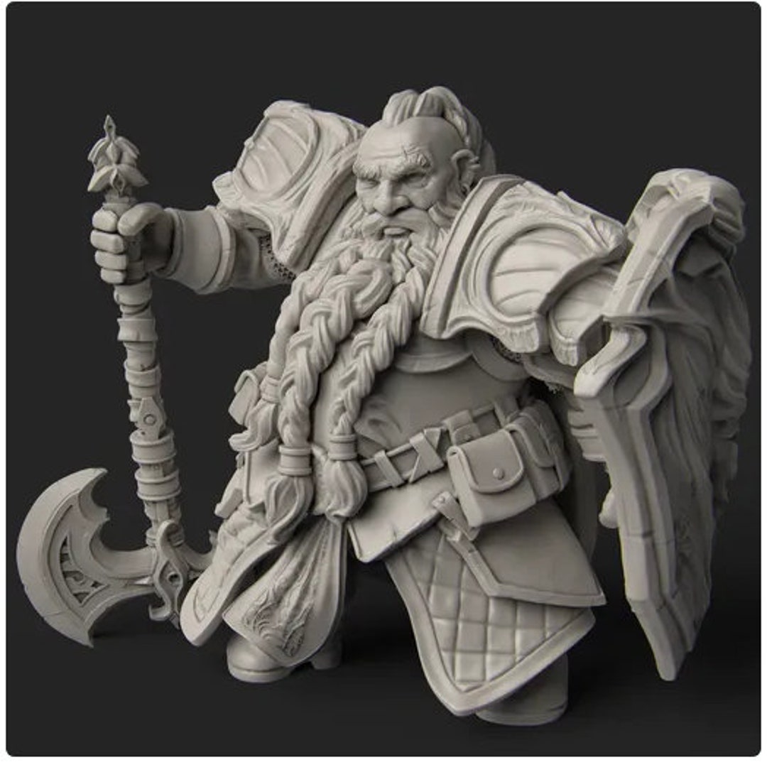 D&D Dwarf Paladin Resin Figure - Etsy