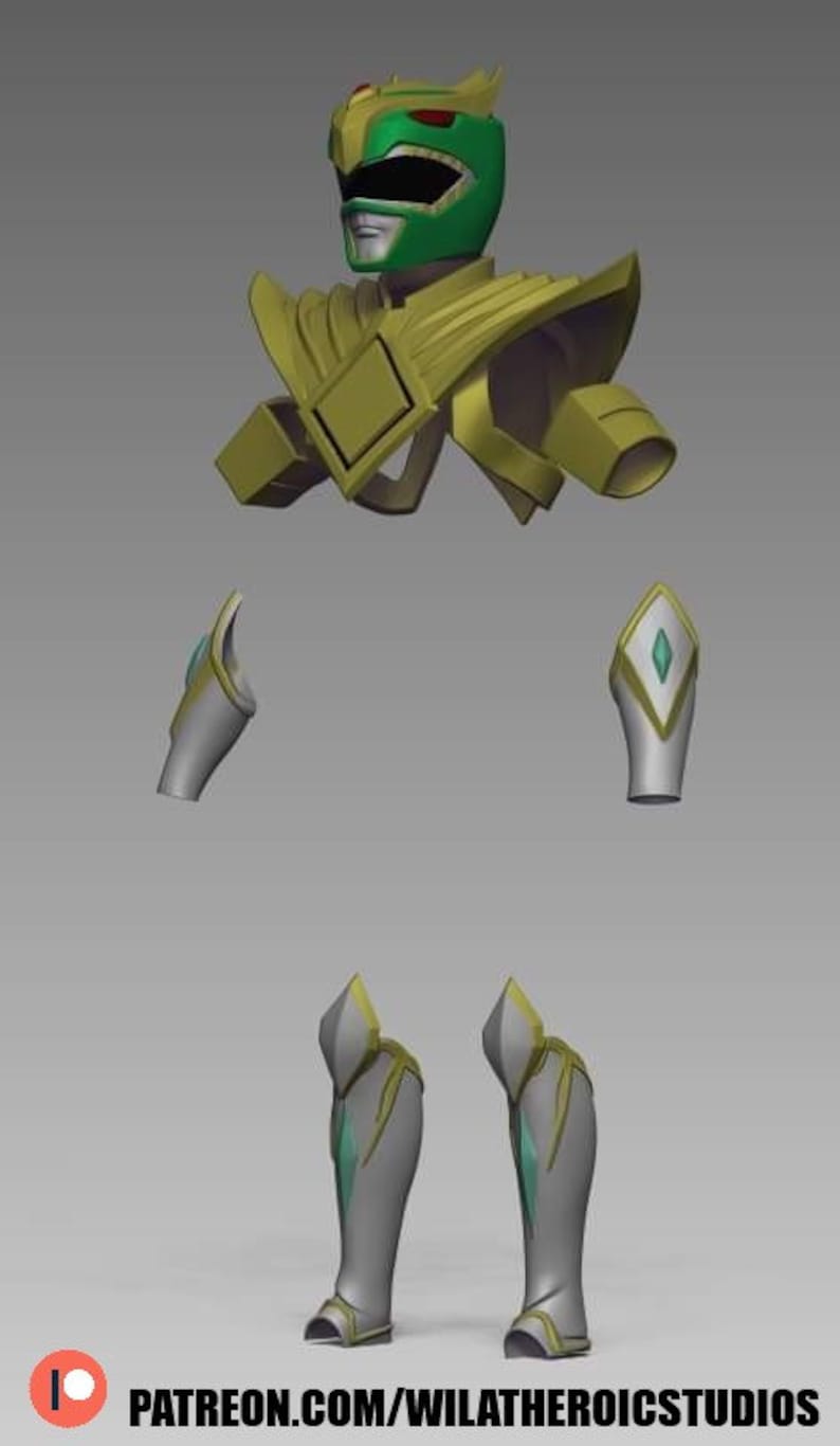Green Ranger V2 STL Armor Set matthew Cook Version - Etsy