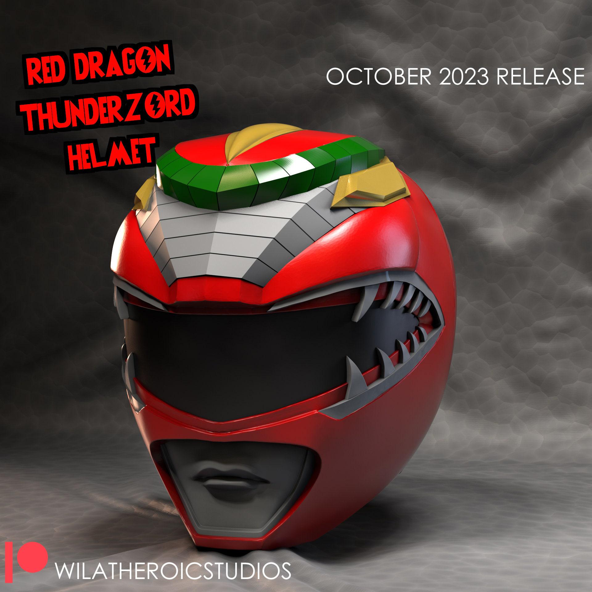 Red Dragon Thunderzord Helmet Full Wearable Helmet - Etsy
