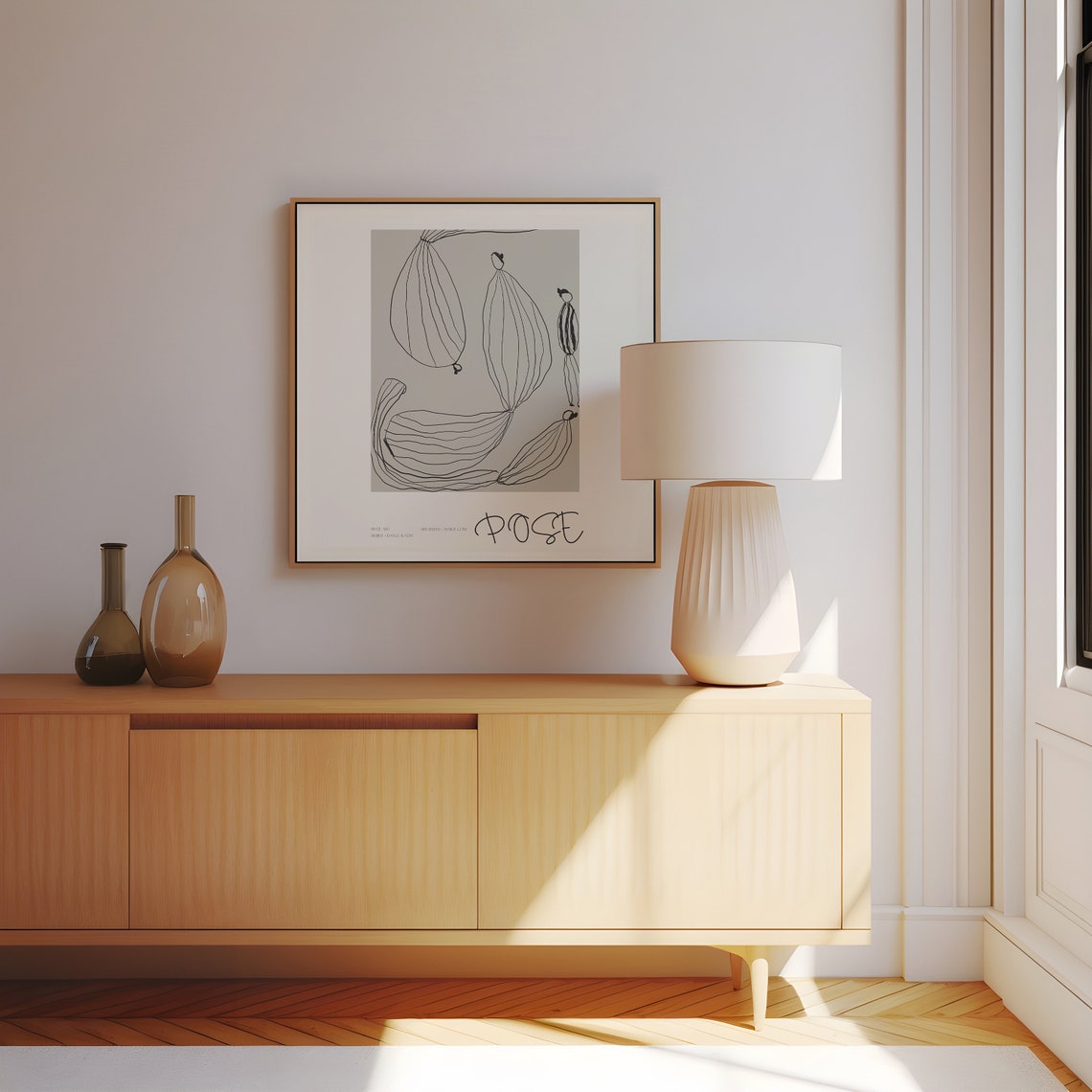 Japandi Wall Art, Black and Beige Abstract Print. Wabi Sami Wall Art ...