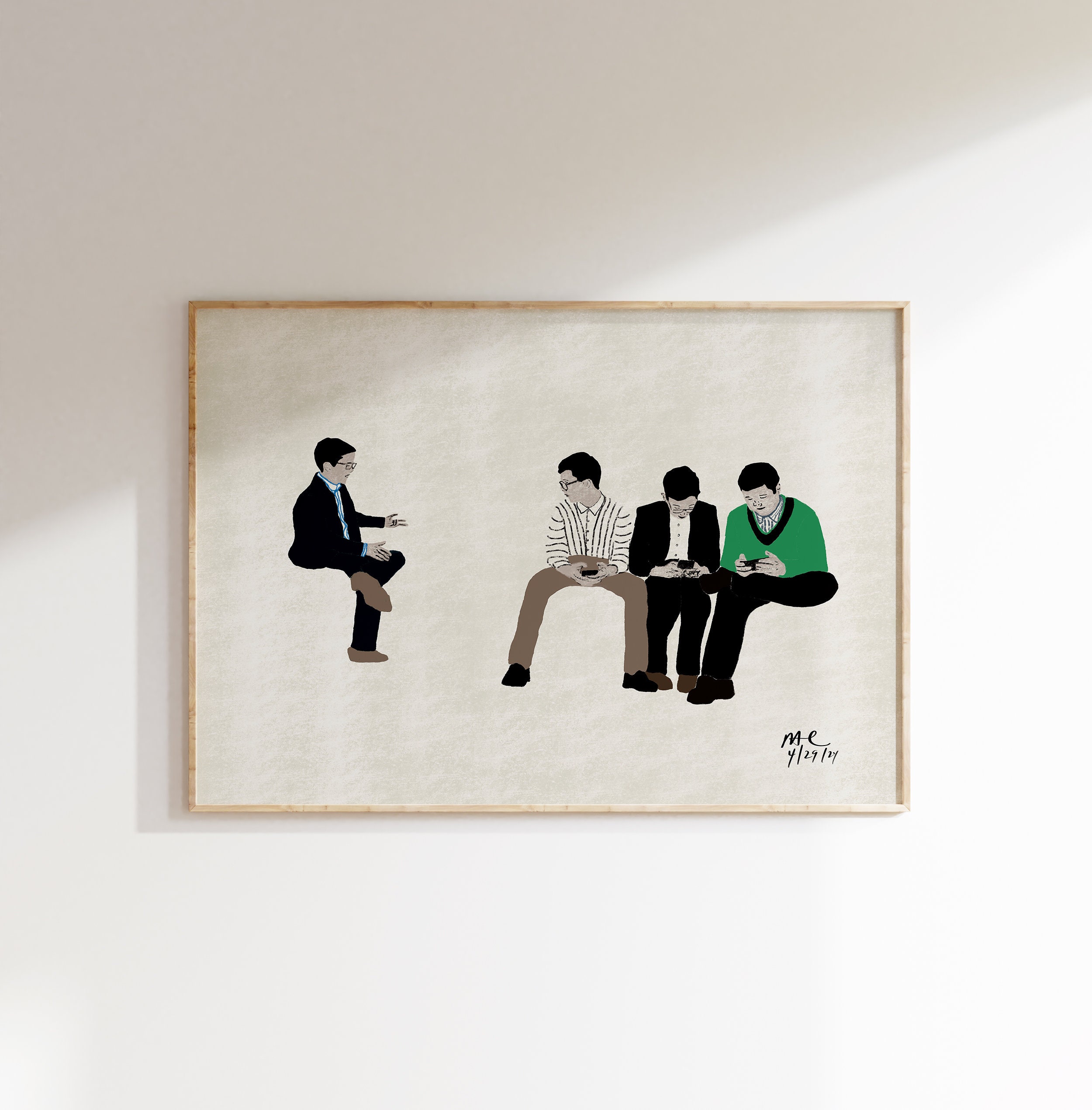 Digital Downloadable Abstract Painting, Minimalist Lines Artwork ...