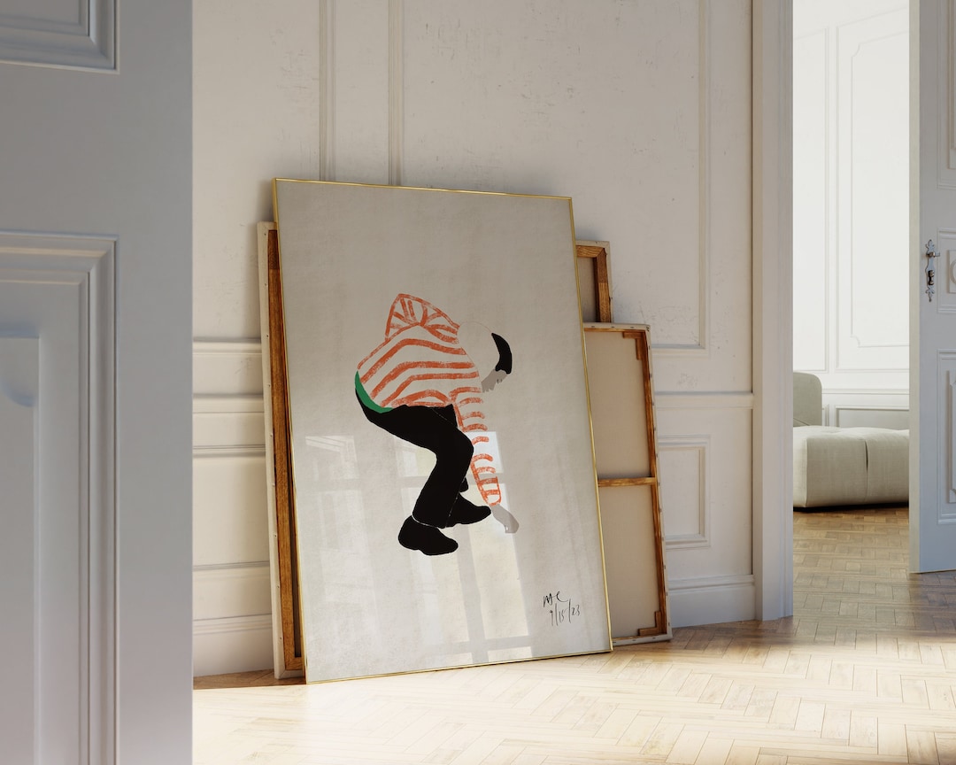 Abstract Minimalist Line Art, Boy Figure Art, Mid Century Abstract Art ...