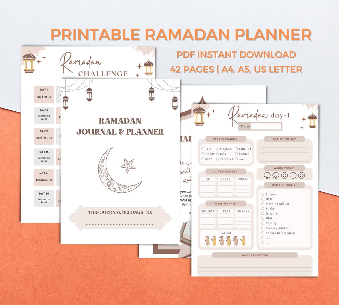 Ramadan Journal and Planner | Prayer, Fasting, and Zakat Tracker ...